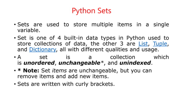 Python_Sets(1).pptx | Programming Languages | Computing