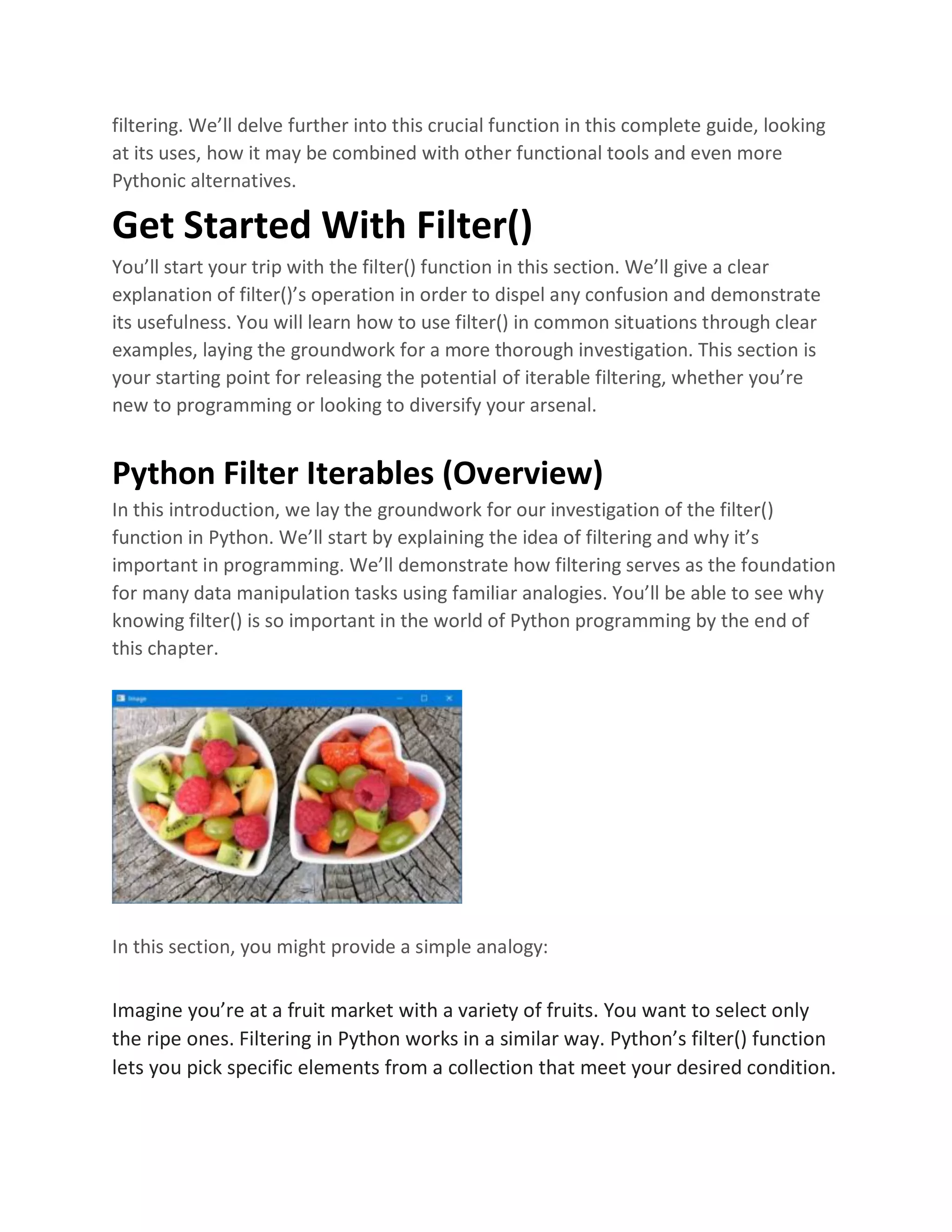 Pythons Filter Function An Introduction To Iterable Filtering Pdf