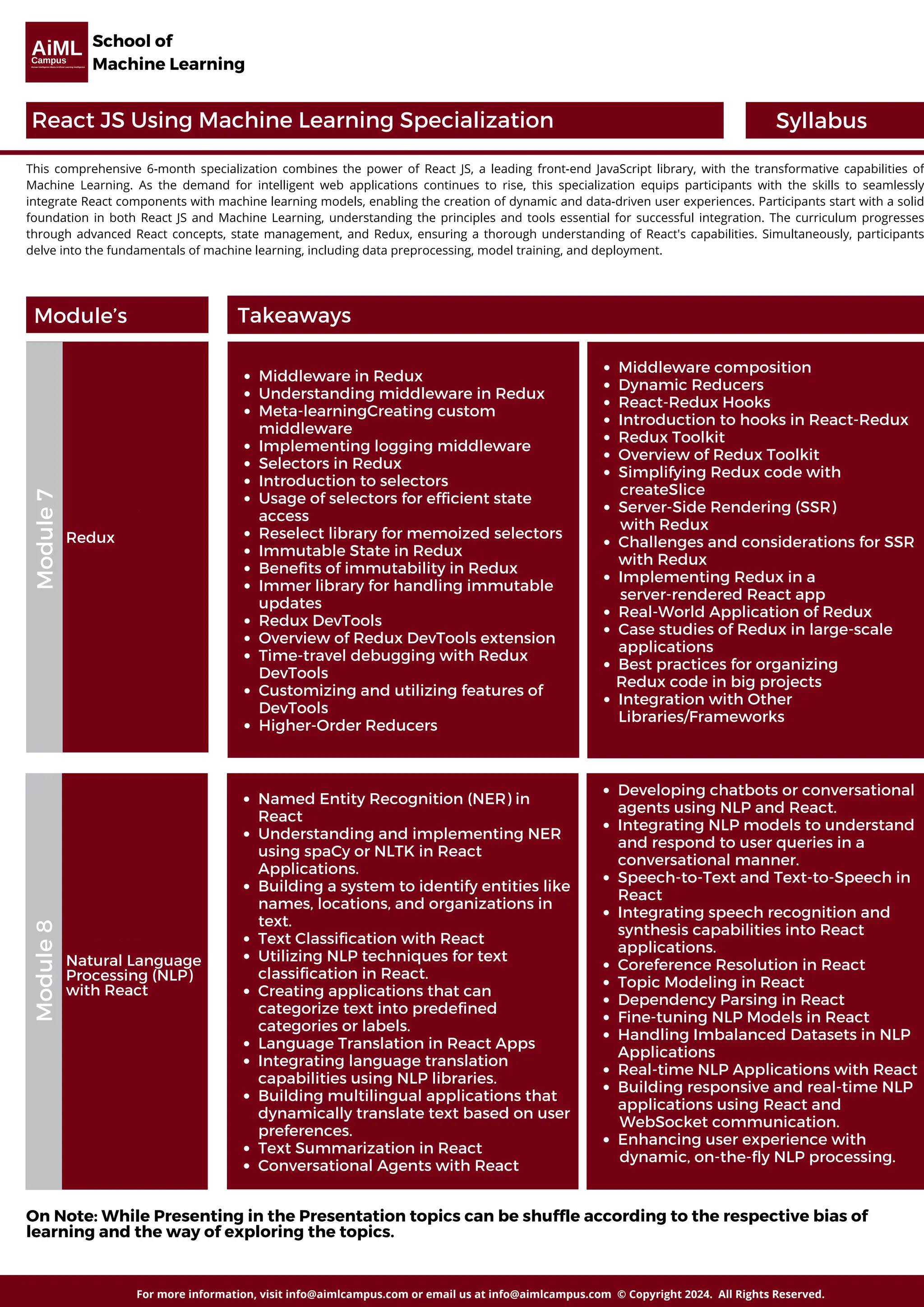 Aiml Campus React Js Using Machine Learning Pdf Web Development Internet