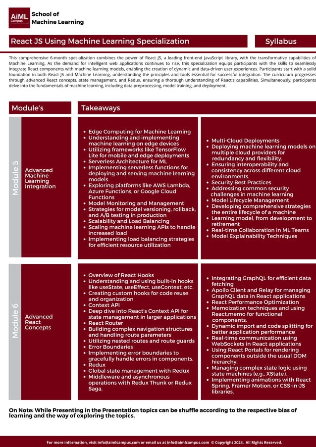 AiML Campus React JS Using Machine Learning | PDF | Web Development ...