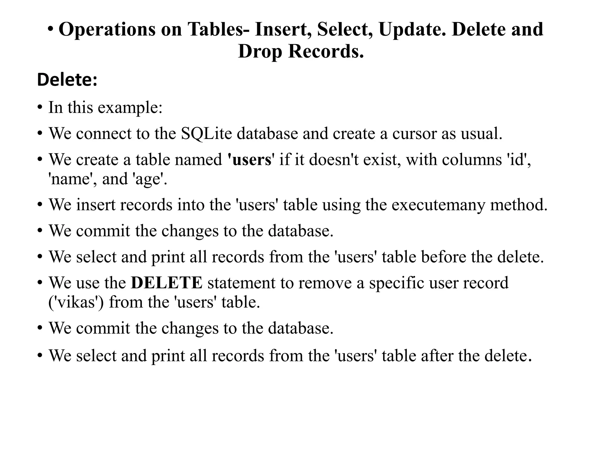 Python SQLite3.pptx | Databases | Computer Software and Applications