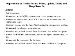 Python SQLite3.pptx | Databases | Computer Software and Applications