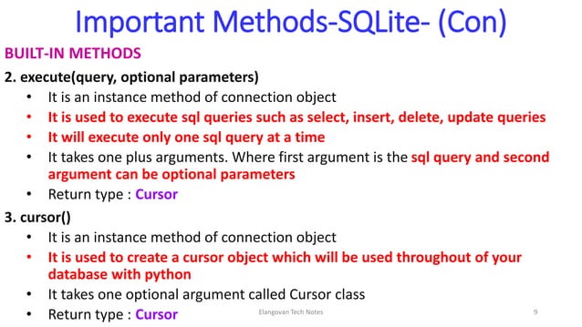 Python Sqite3 Database Tutorial Sqlite Database Ppt 6978