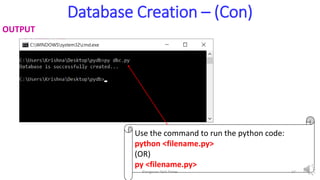 Python SQite3 database Tutorial | SQlite Database | PPT
