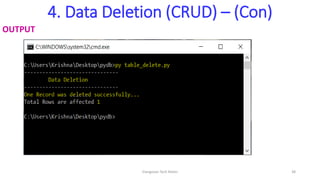 Python SQite3 database Tutorial | SQlite Database | PPT