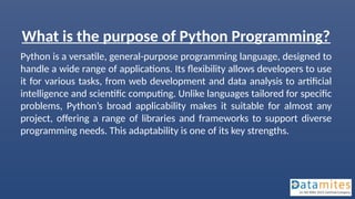 Certified Python Developer Training in Bangalore | PPT