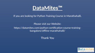 Python training course in Marathahalli with placements | PPTX