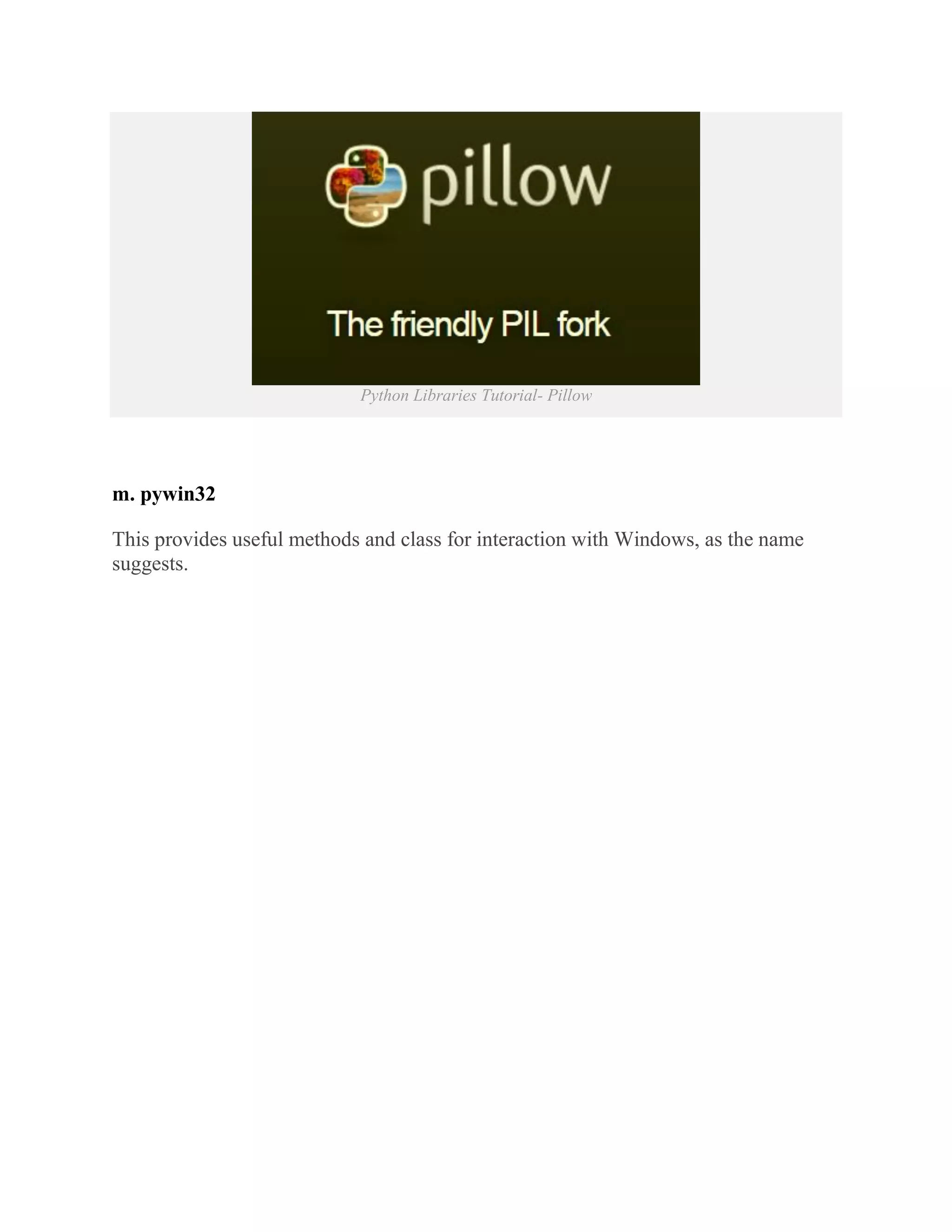 Python standard library & list of important libraries | PDF