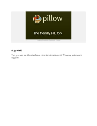 Python standard library & list of important libraries | PDF