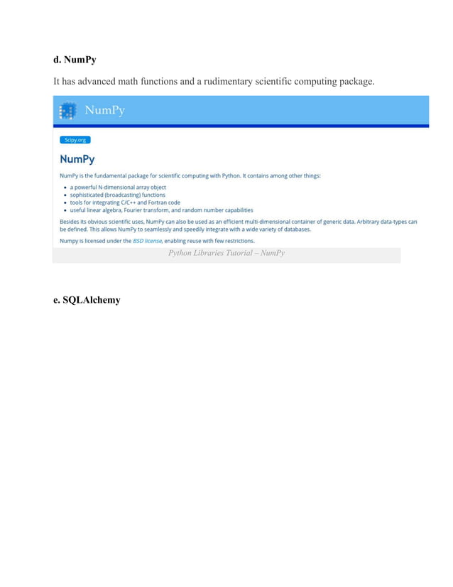 Python standard library & list of important libraries | PDF