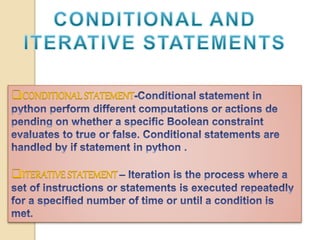 Python statements | PPT