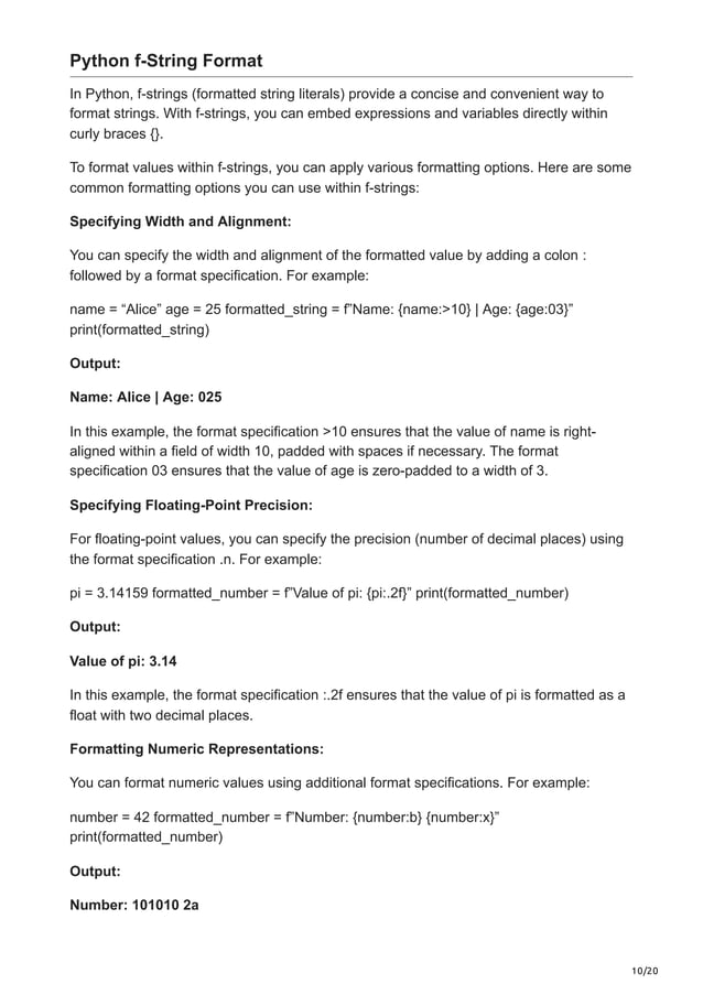 Python Strings Format Pdf