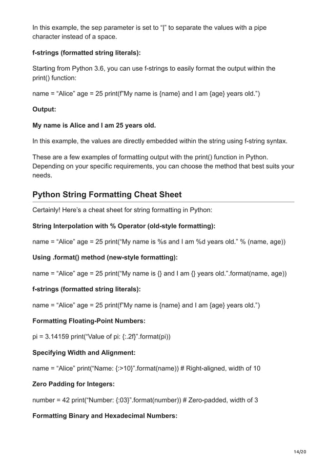 Python Strings Format Pdf