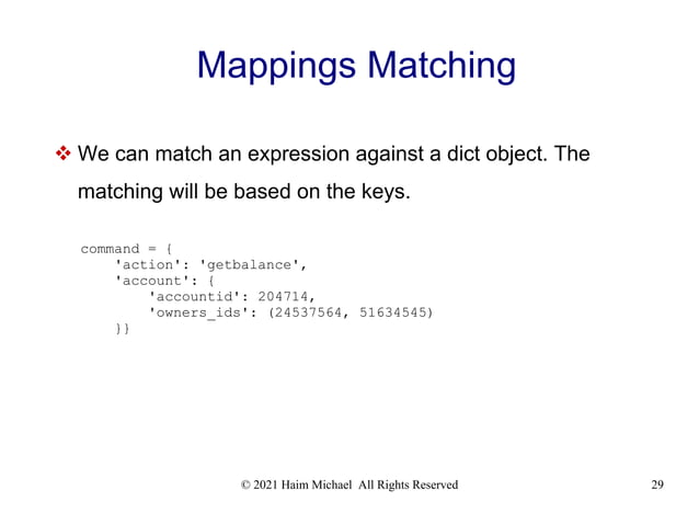 Structural Pattern Matching in Python | PPT