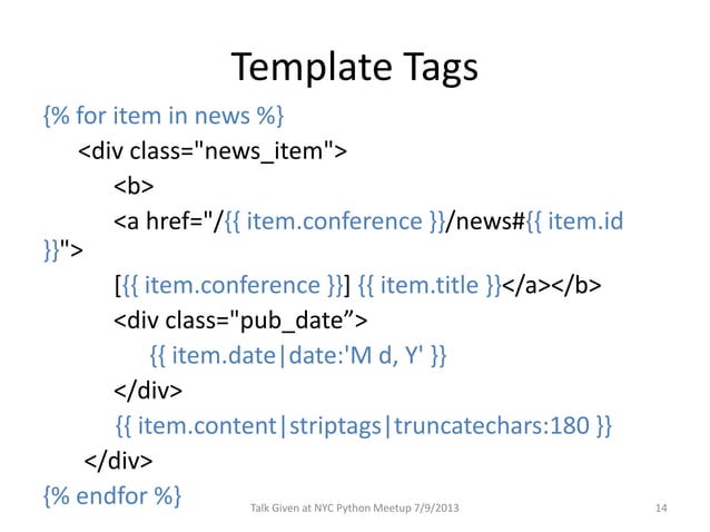 Python talk web frameworks | PPT