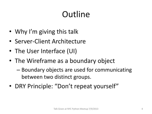 Python talk web frameworks | PPT