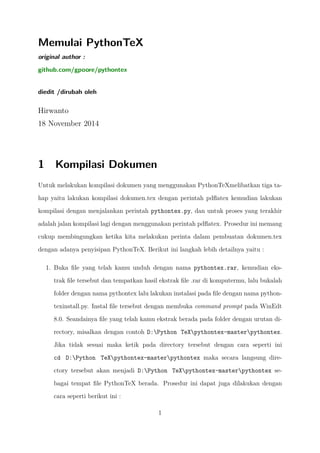 PythonTeX Quick Start | PDF