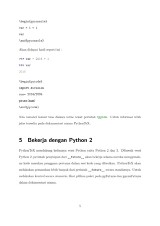 PythonTeX Quick Start | PDF