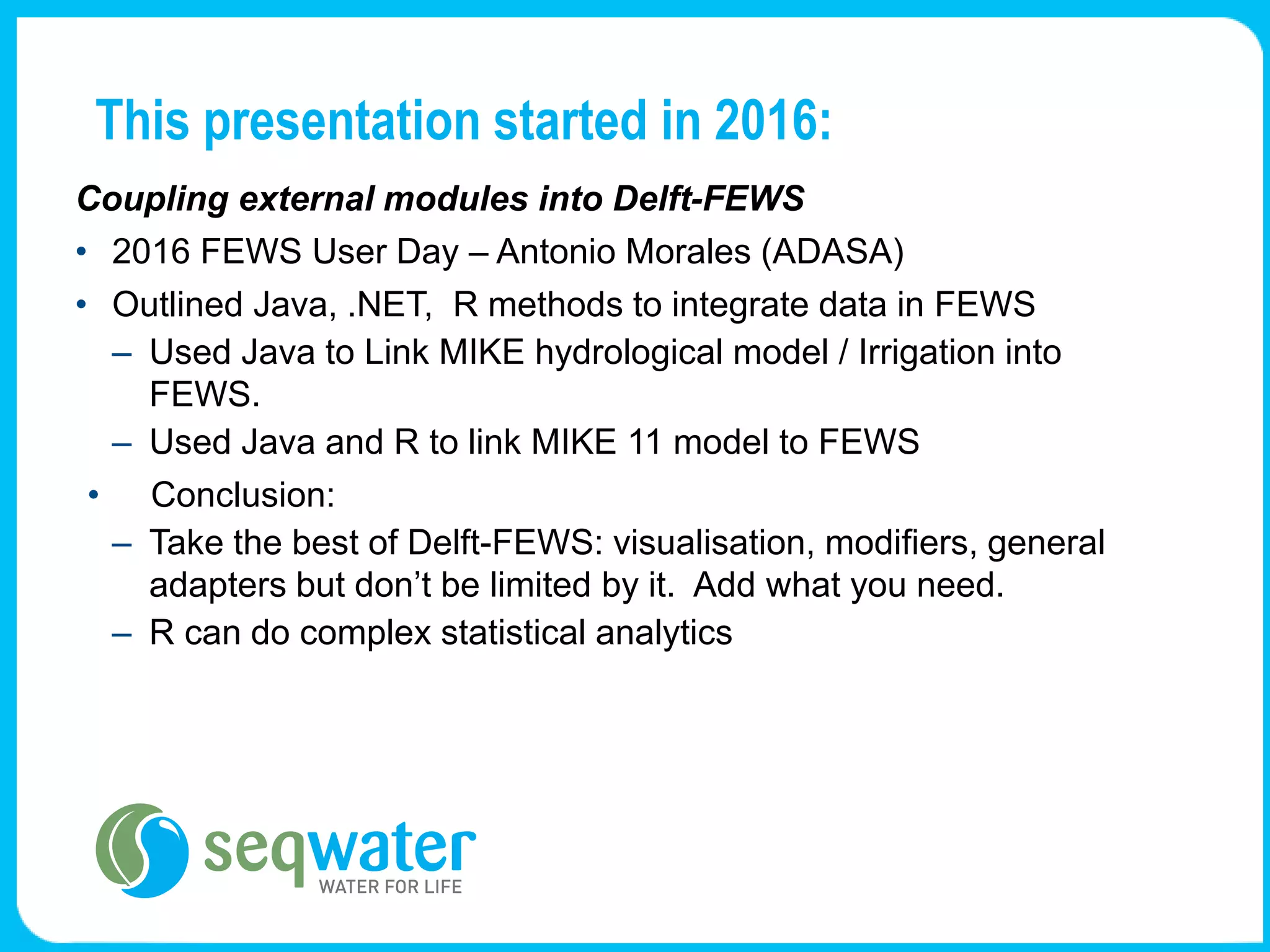 Python the lingua franca of FEWS | PPT