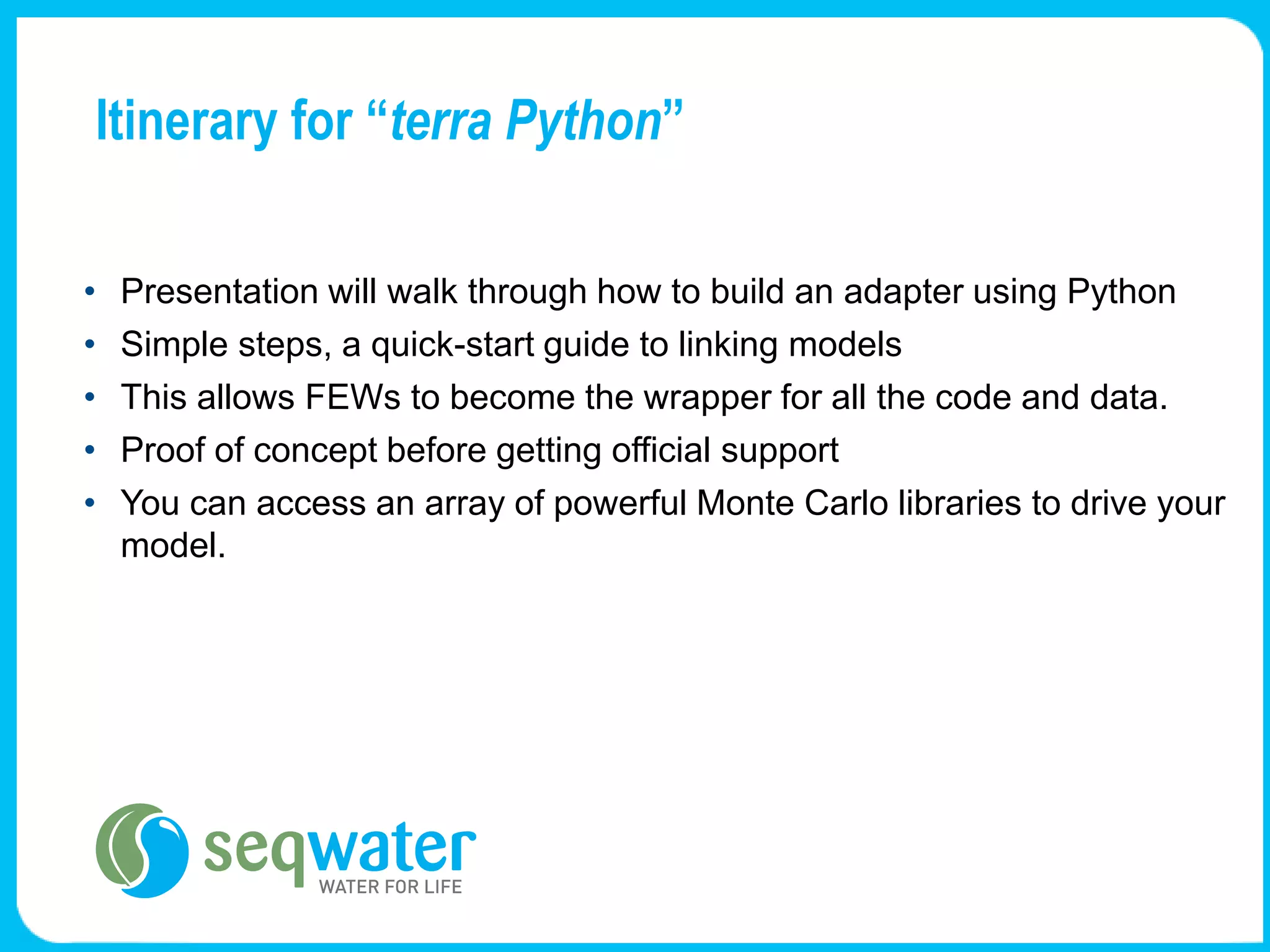 Python the lingua franca of FEWS | PPT