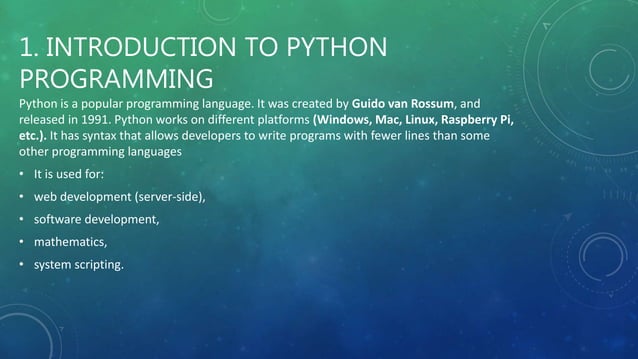 Python training | PPT