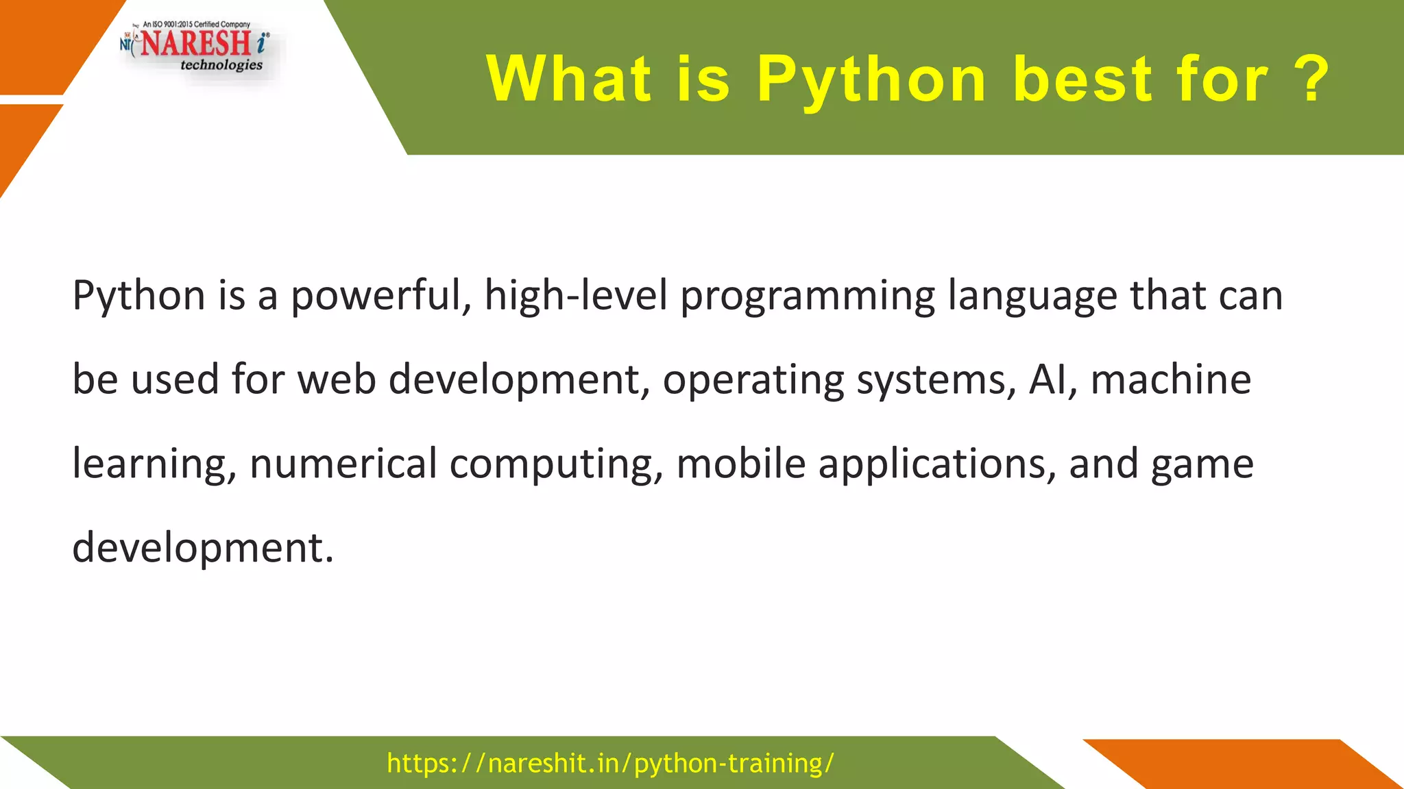Best Python_Training_-_NareshIT | PPT