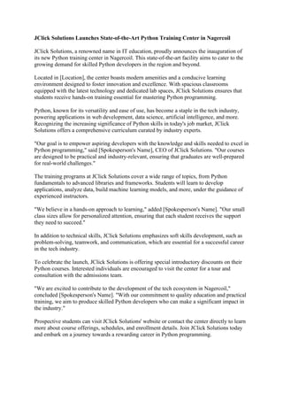 Best Python Training Centre in Nagercoil | PDF