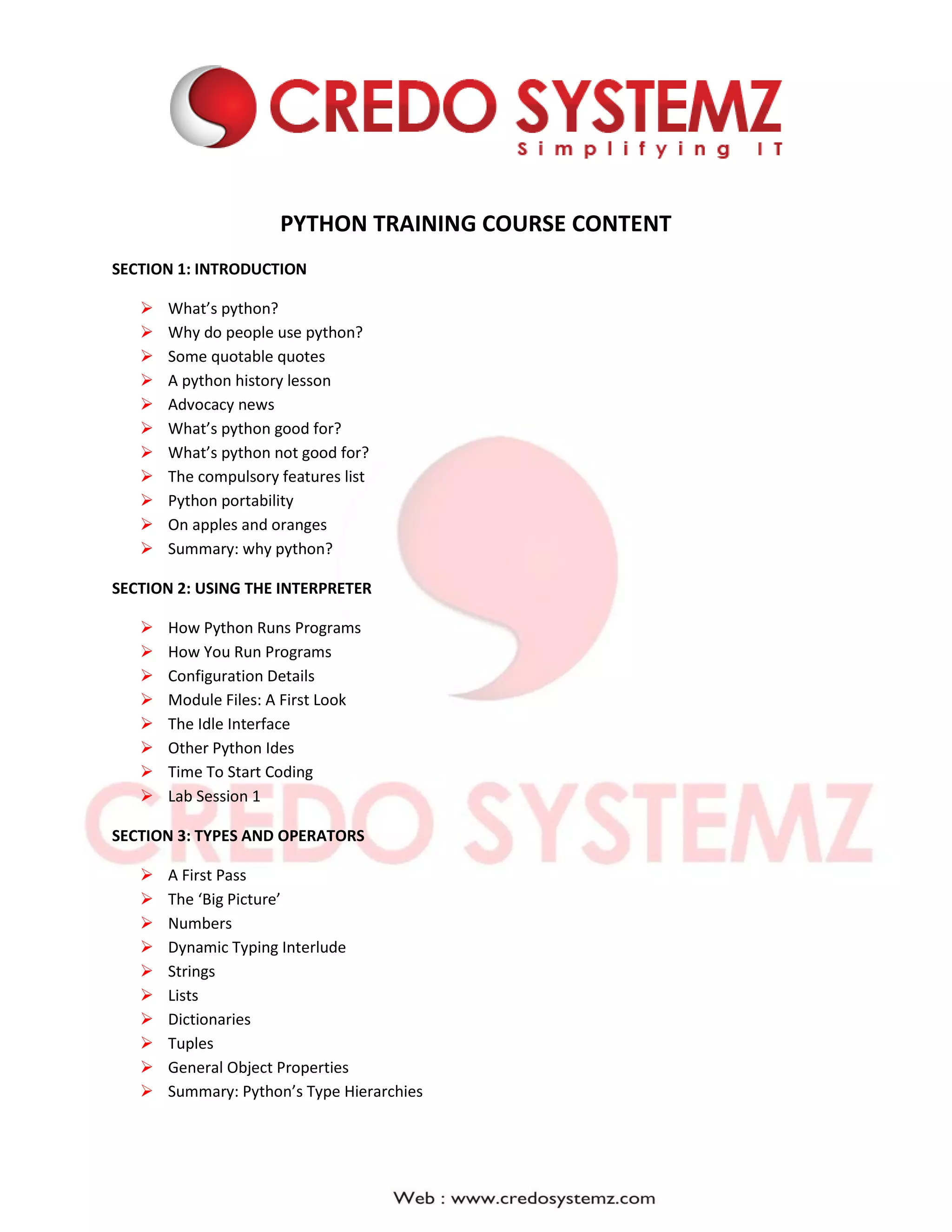 Python training course_content | PDF