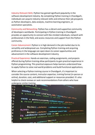Python Training Course in Mohali | PDF
