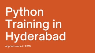 Python training in hyderabad (1) | PPT