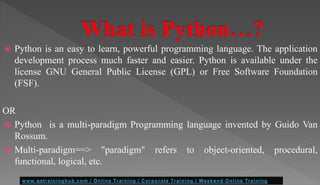 Python | What is Python | History of Python | Python Tutorial | PPT