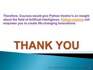 Python training would help create innovations in the field of ...