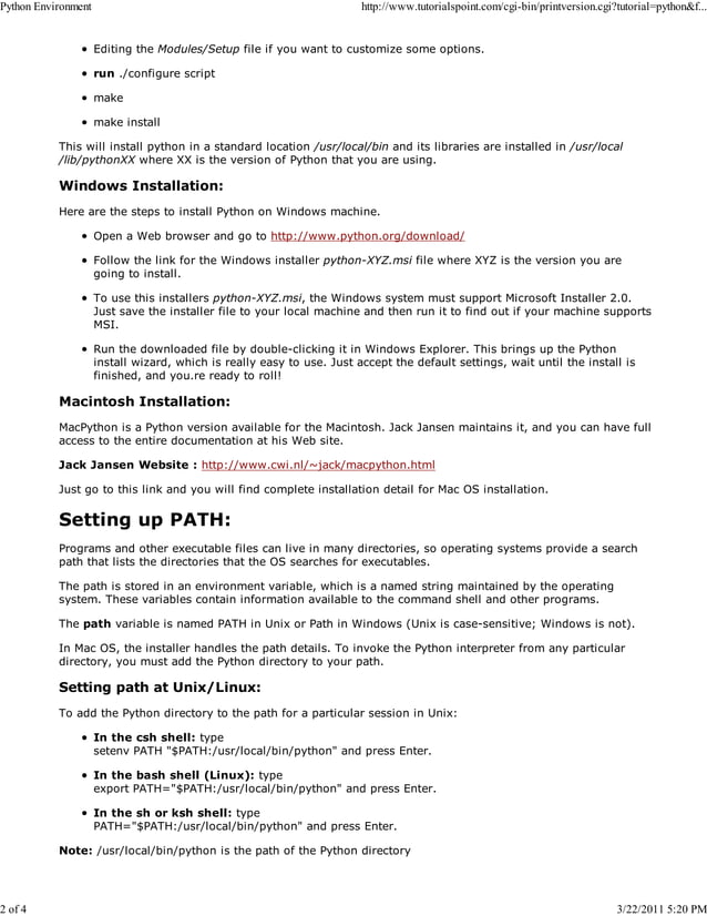 Python tutorial | PDF