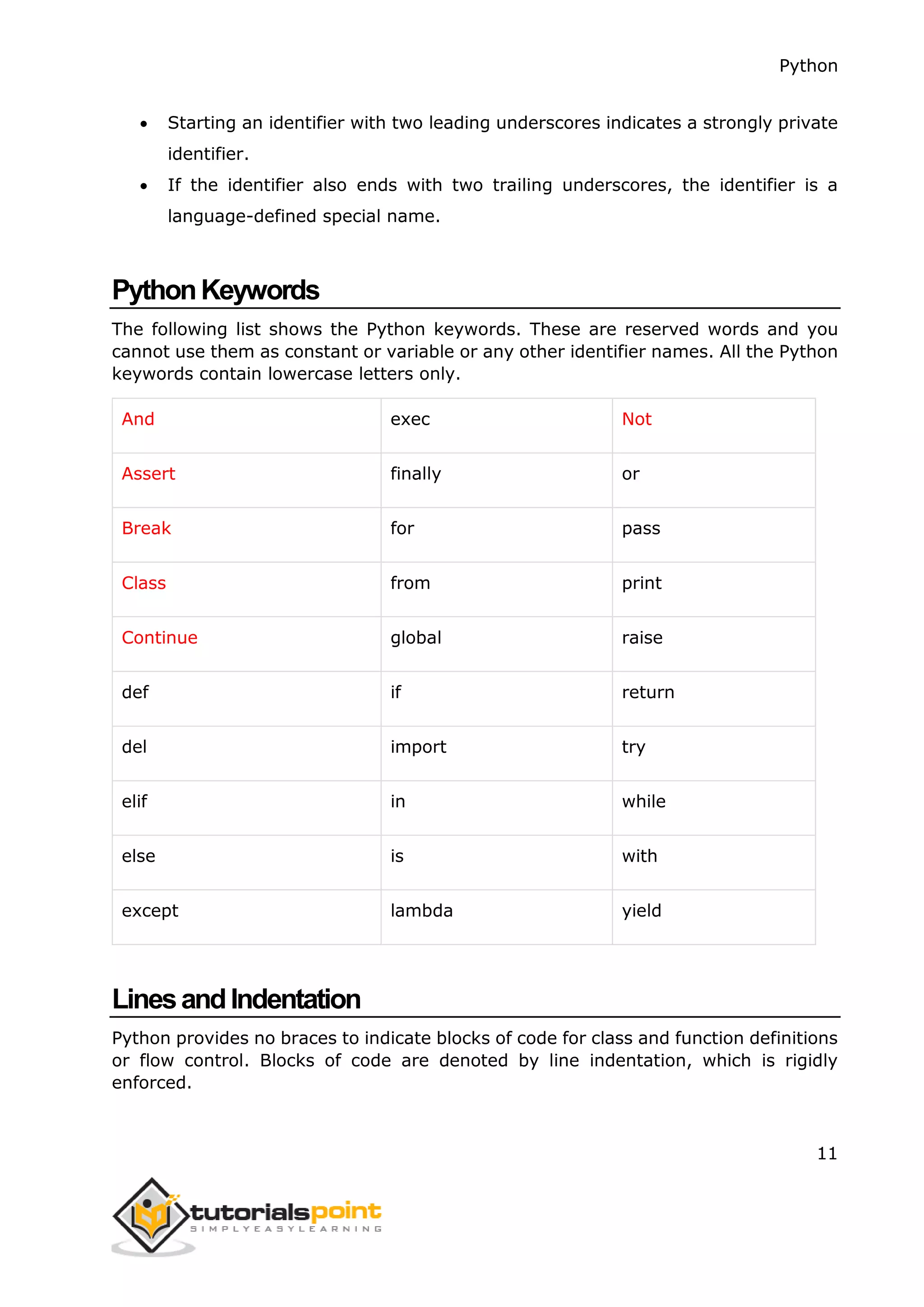 Python tutorial | PDF