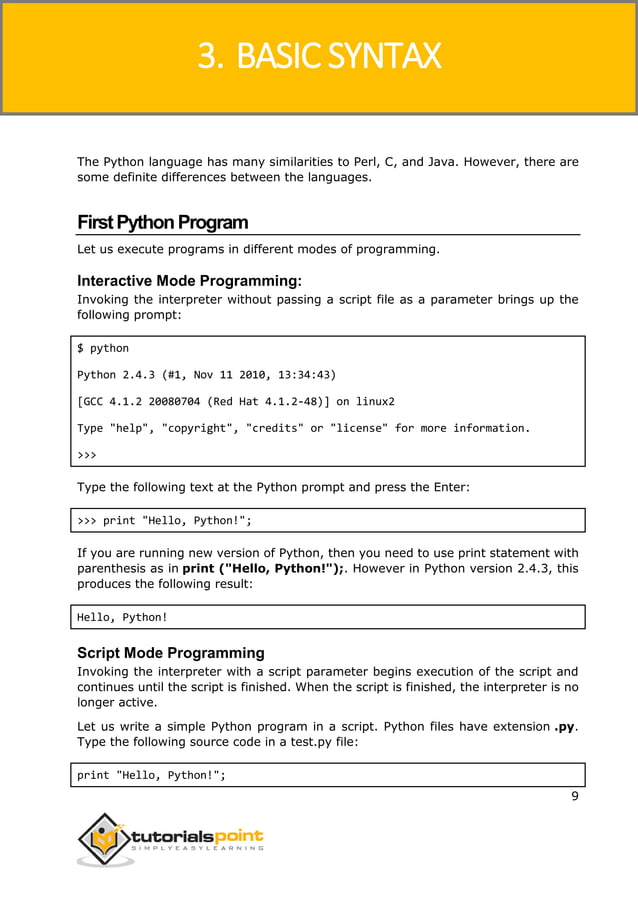 Python Tutorial | Pdf