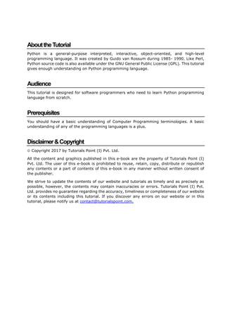 Python tutorial | PDF | Programming Languages | Computing