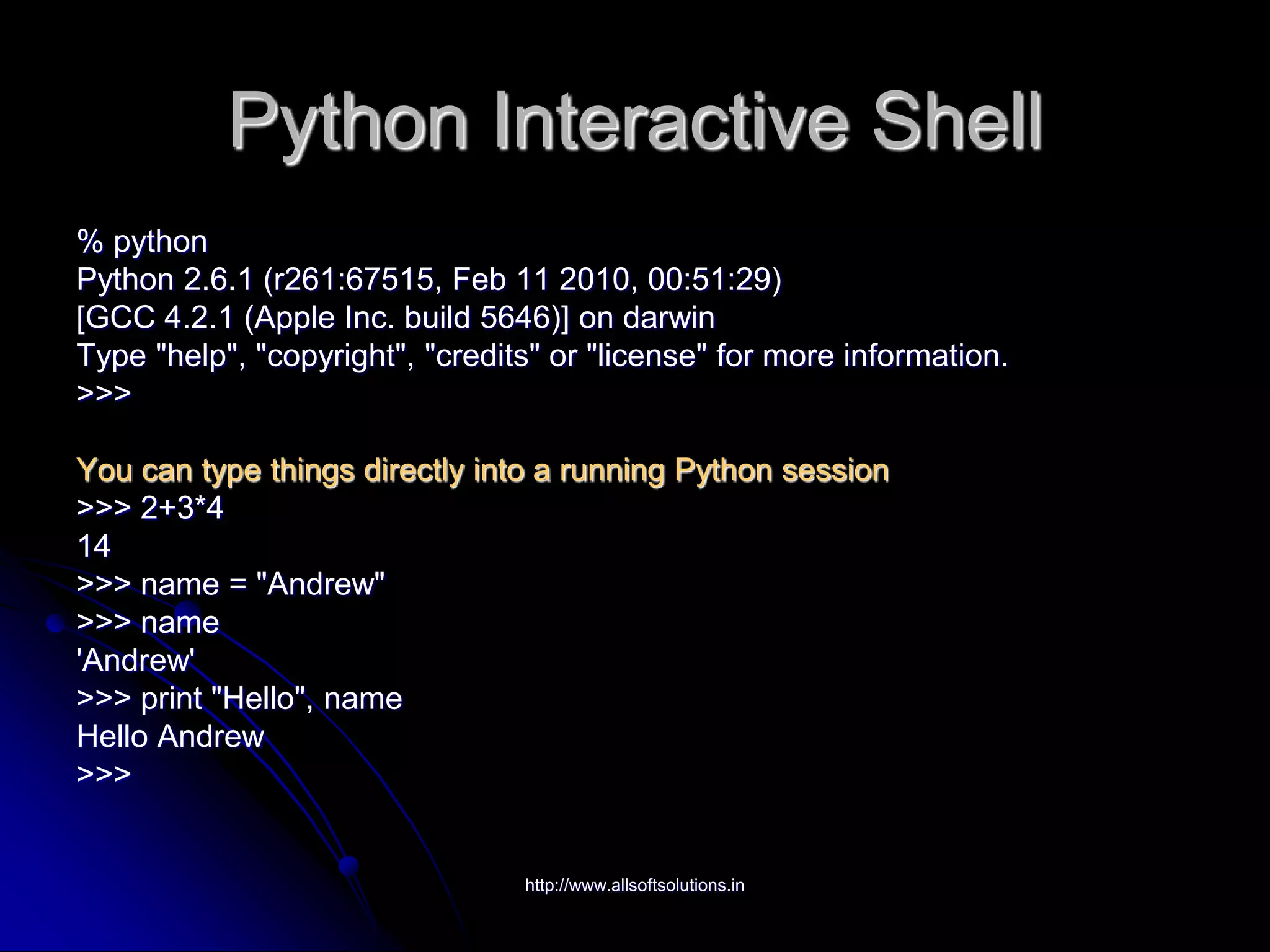 Python tutorial | PPT