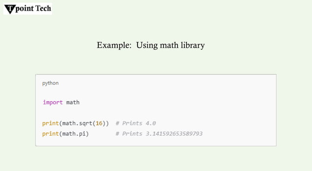 Online Python Tutorial 2025 - Tpoint Tech | PPTX