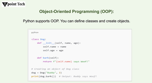 Online Python Tutorial 2025 - Tpoint Tech | PPTX