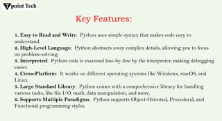 Online Python Tutorial 2025 - Tpoint Tech | PPTX