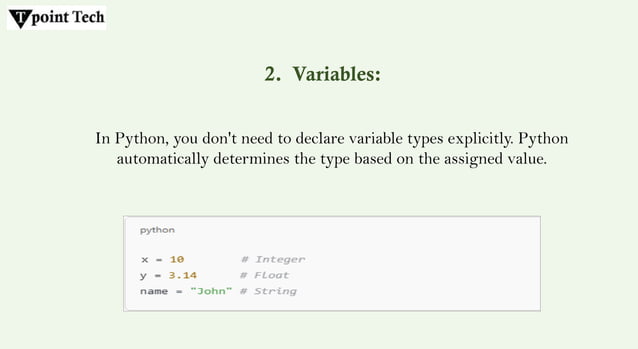 Online Python Tutorial 2025 - Tpoint Tech | PPTX