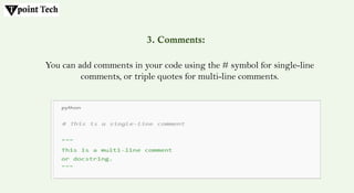 Online Python Tutorial 2025 - Tpoint Tech | PPTX