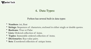 Online Python Tutorial 2025 - Tpoint Tech | PPTX