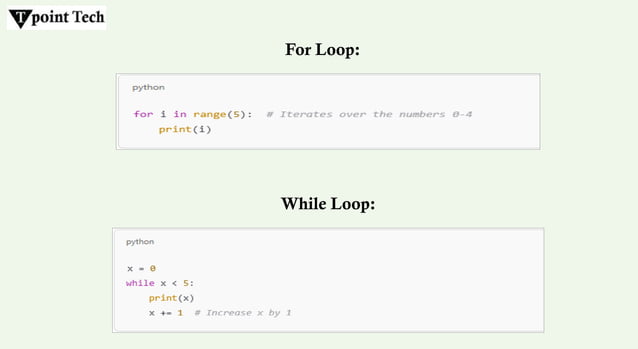 Online Python Tutorial 2025 - Tpoint Tech | PPTX