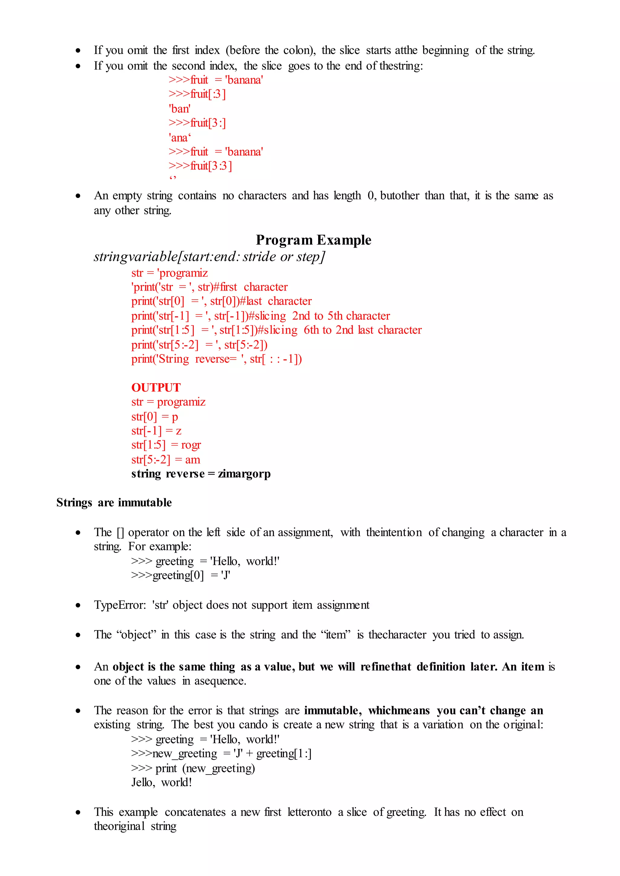 Python unit 3 and Unit 4 | DOCX