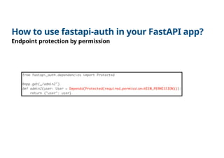 zopyx-fastapi-auth - authentication and authorization for FastAPI | PDF