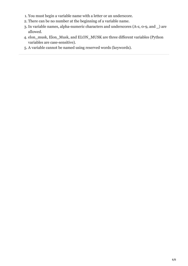 Python Variables Pdf