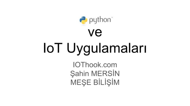 Python ve iot uygulamalari | PDF
