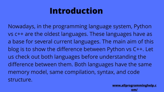 Python vs c++ ppt | PPTX | Programming Languages | Computing
