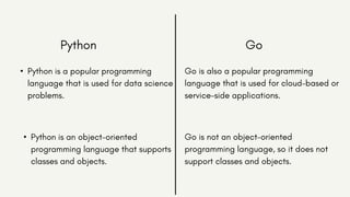 Python vs go | PPT